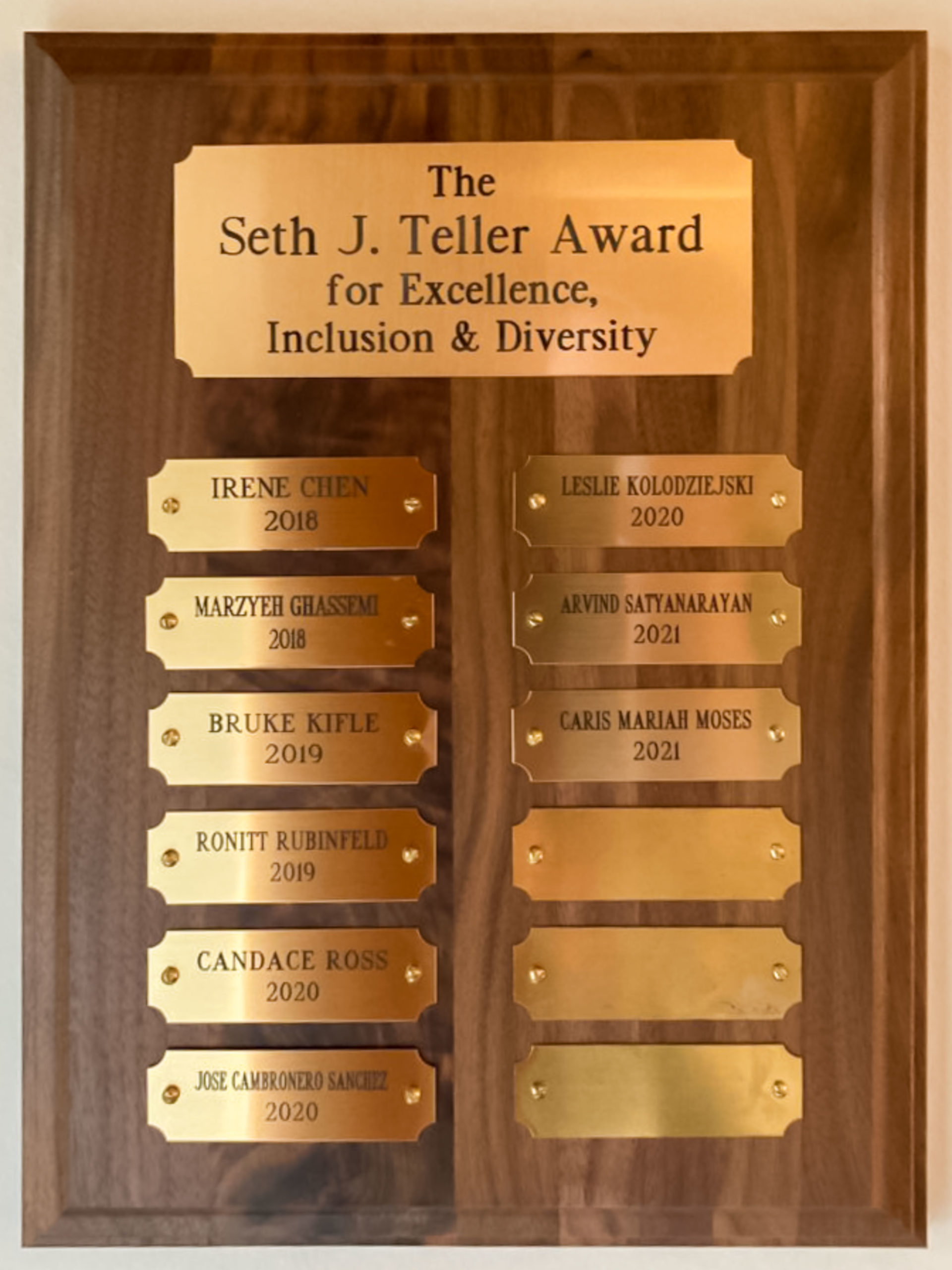 The Seth J. Teller Awards for Excellence, Inclusion, and Diversity ...